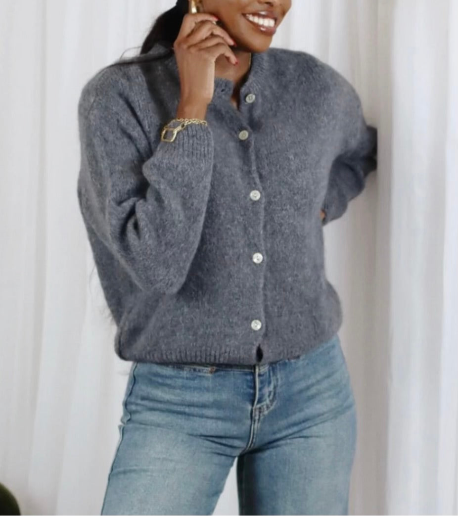 Knit Jordan Cardigan ‘grey’ – Vanilla Boutique